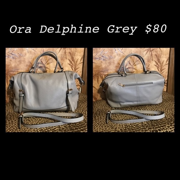 Ora Delphine | Bags | Ora Delphine Grey Leather Purse | Poshmark